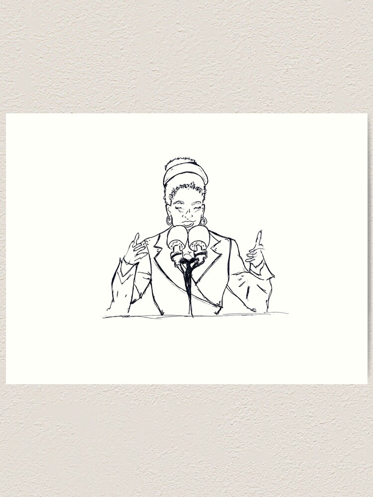 "Amanda Gorman Line Drawing" Art Print by themaicy | Redbubble