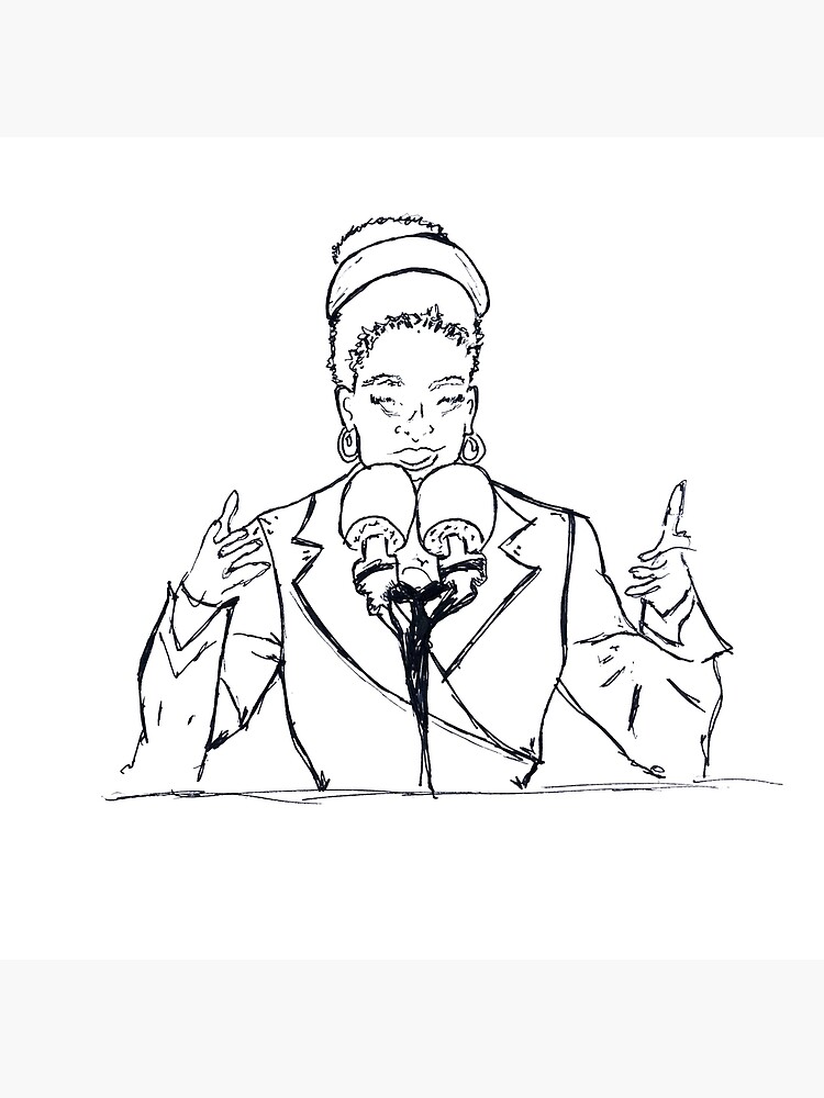 "Amanda Gorman Line Drawing" Art Print by themaicy | Redbubble