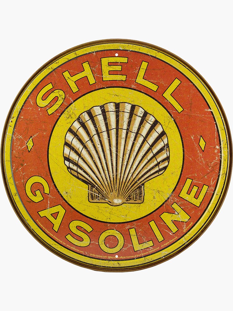 "Shell Gasoline Station Vintage Sign" Sticker for Sale by Loulr1981Shop ...