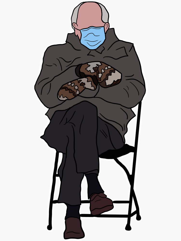 "bernie sanders mitten meme" Sticker for Sale by skychandlerart | Redbubble