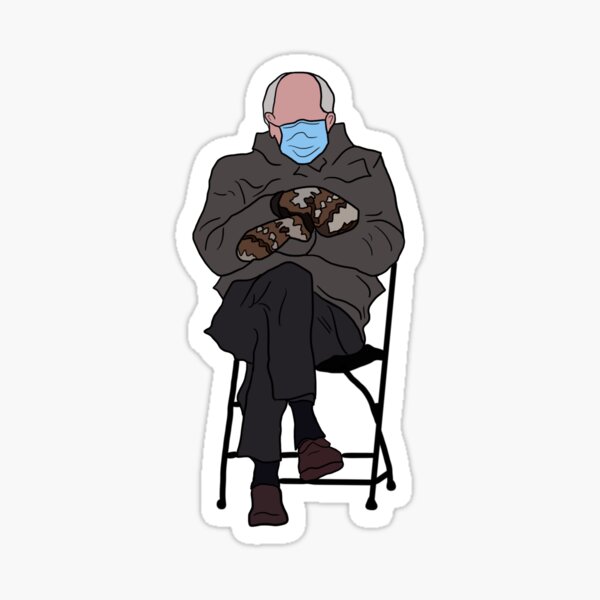 "bernie sanders mitten meme" Sticker for Sale by skychandlerart | Redbubble
