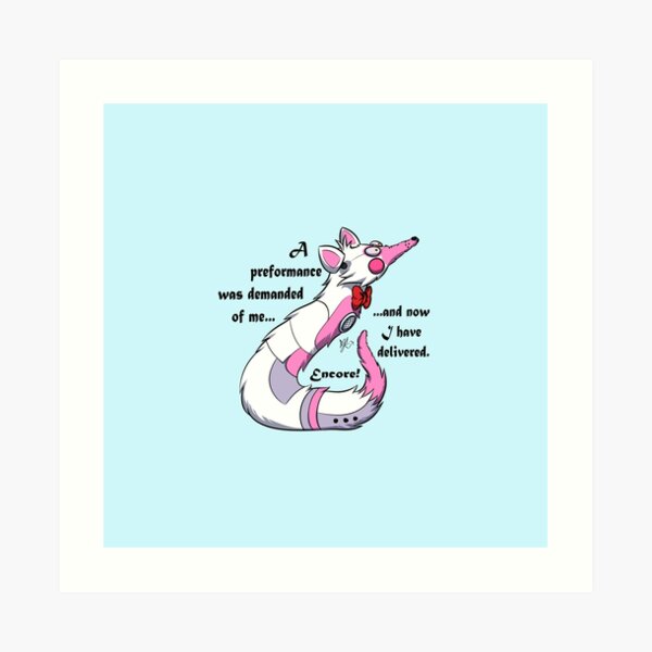 "Five Nights at Freddy's Funtime Foxy Worm on a String" Art Print by ...