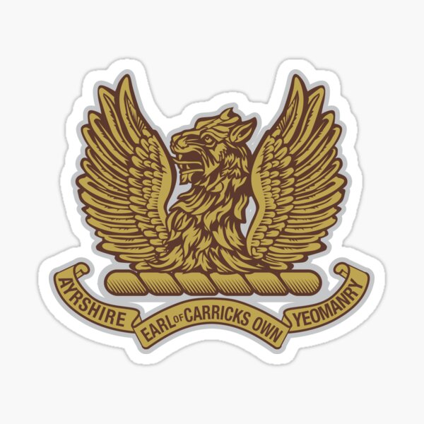 "AYRSHIRE (EARL OF CARRICK'S OWN) YEOMANRY" Sticker by WOOFANG | Redbubble