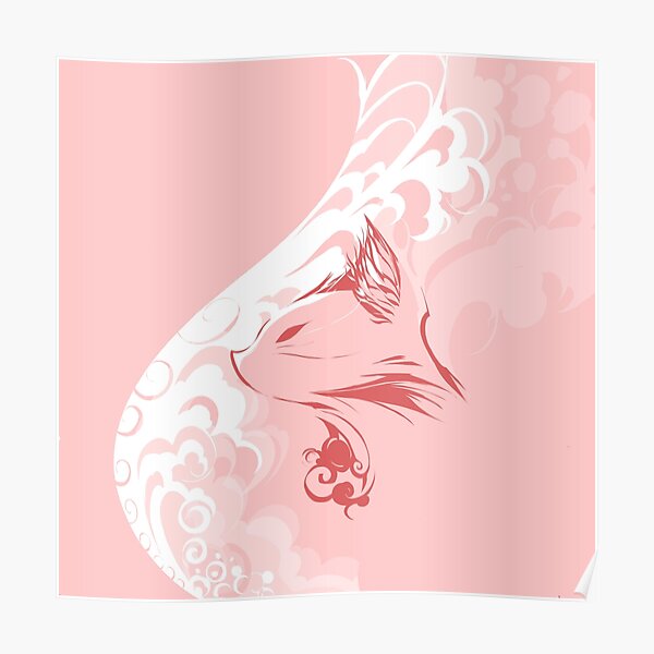 "Cute pink fox art" Poster by Ofkaystore | Redbubble
