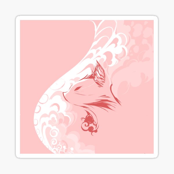 "Cute pink fox art" Sticker for Sale by Ofkaystore | Redbubble