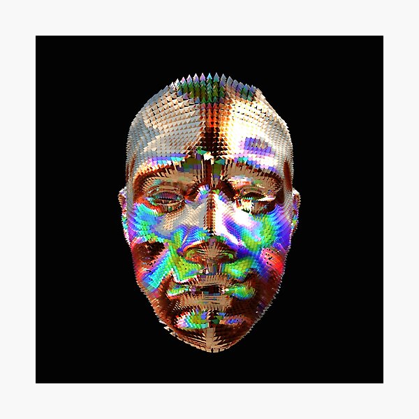 Lámina fotográfica «Glitchy Face hecha de minúsculas pirámides» de ...