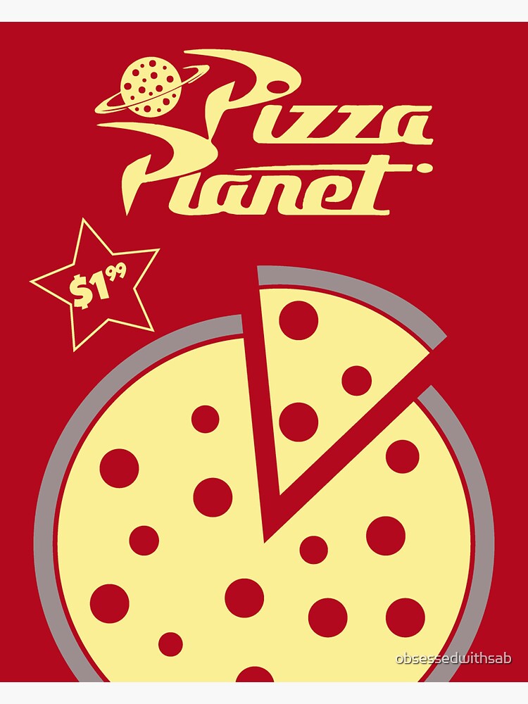 "Pizza Planet Flyer" Sticker for Sale by obsessedwithsab | Redbubble
