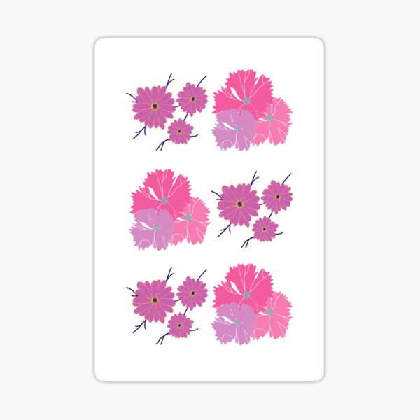 "Flower Shades of Pink and Plum" Sticker by InspireTheHeart | Redbubble