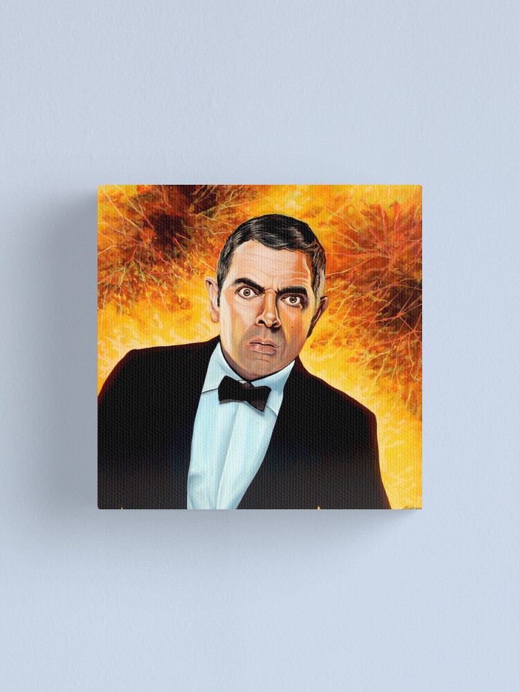"Rowan Atkinson alias Johnny English Painting" Canvas Print for Sale by ...