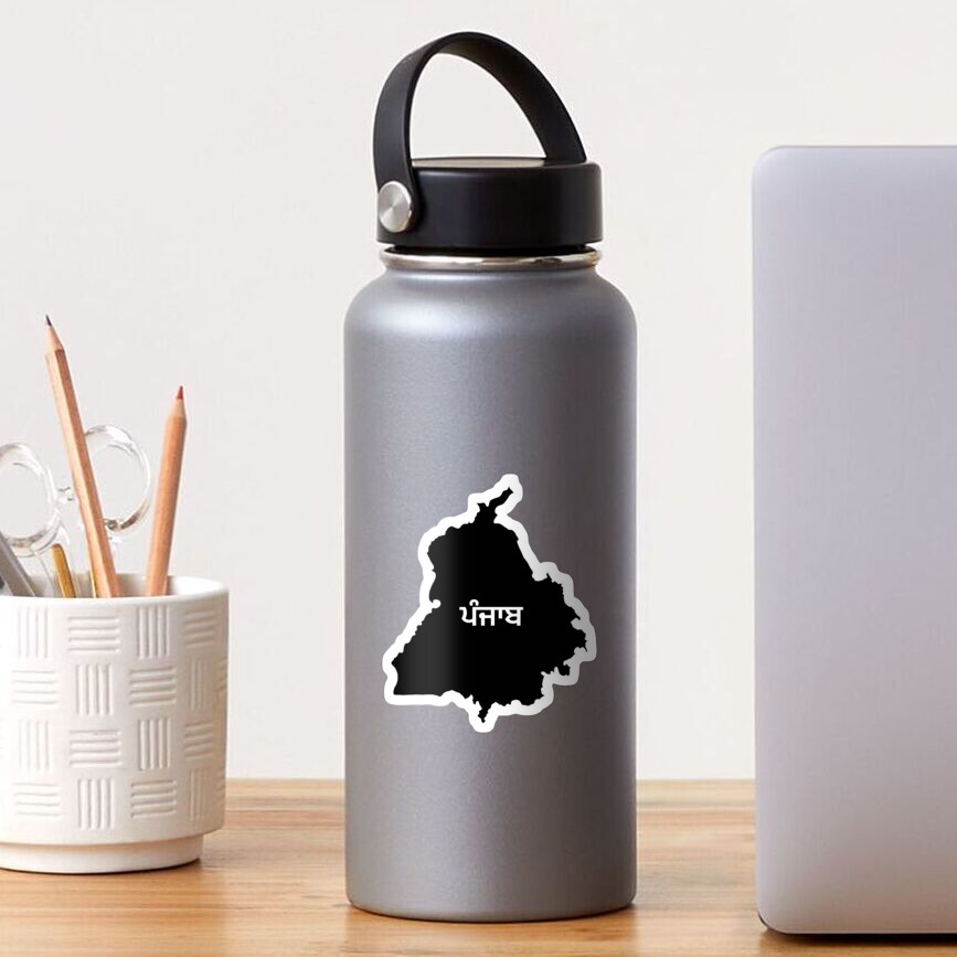 "ਪੰਜਾਬ / Punjab Map outline " Sticker by PurpleClouds26 | Redbubble