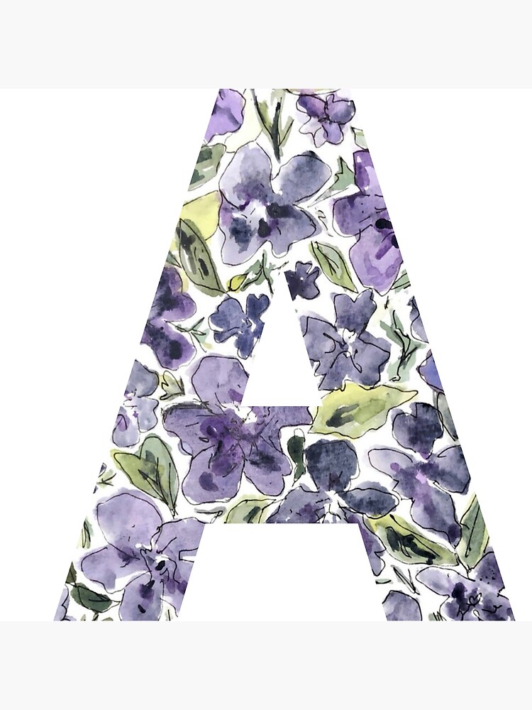 "Watercolor Purple Flowers Letter A" Poster for Sale by vicnat | Redbubble