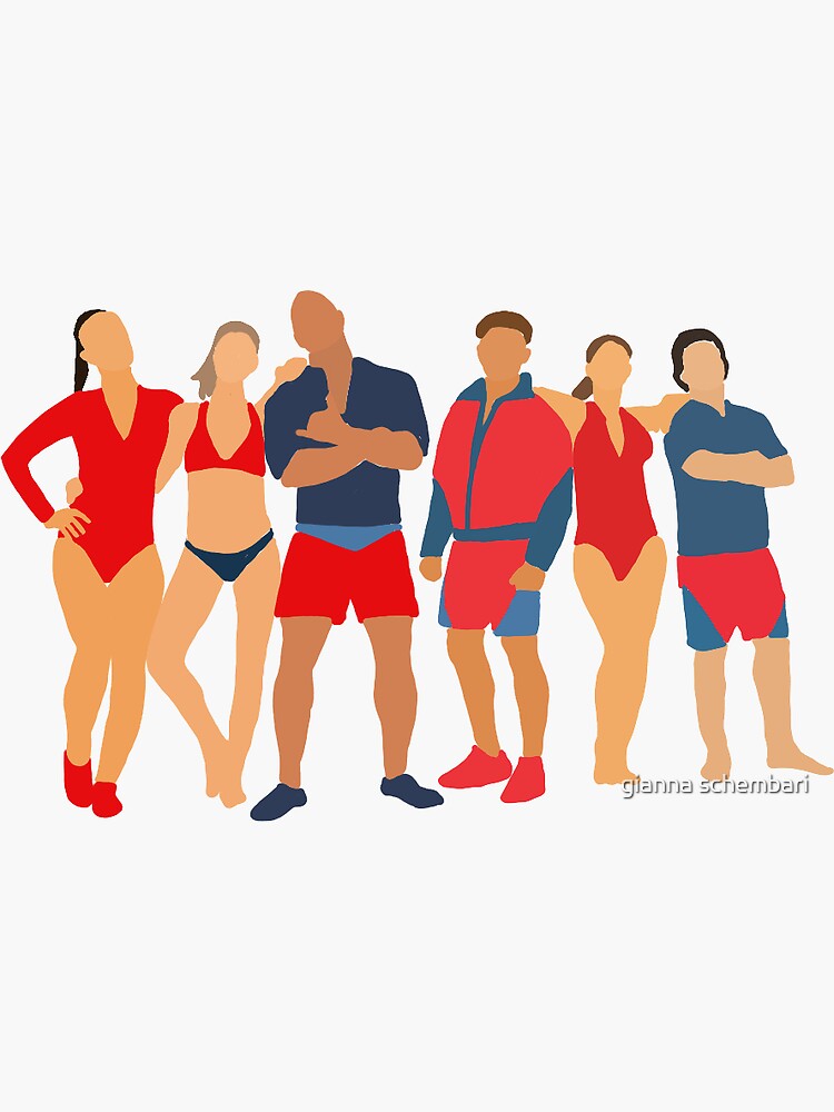 "baywatch characters" Sticker for Sale by gianna schembari | Redbubble