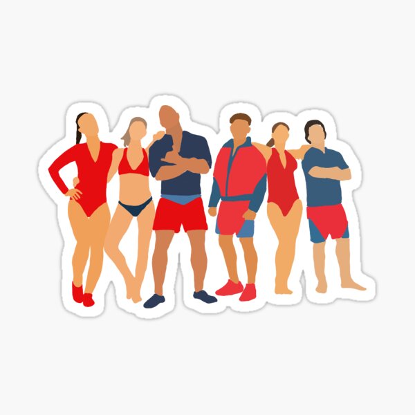 "baywatch characters" Sticker for Sale by gianna schembari | Redbubble