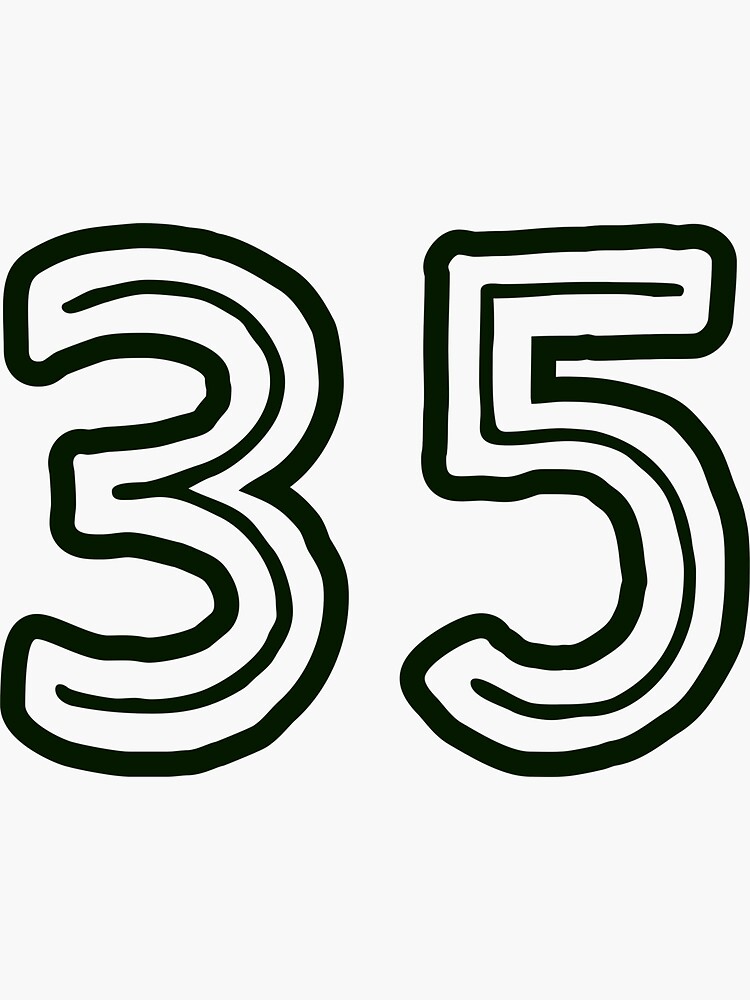 "Number 35 Design" Sticker by SRidgeDesign | Redbubble