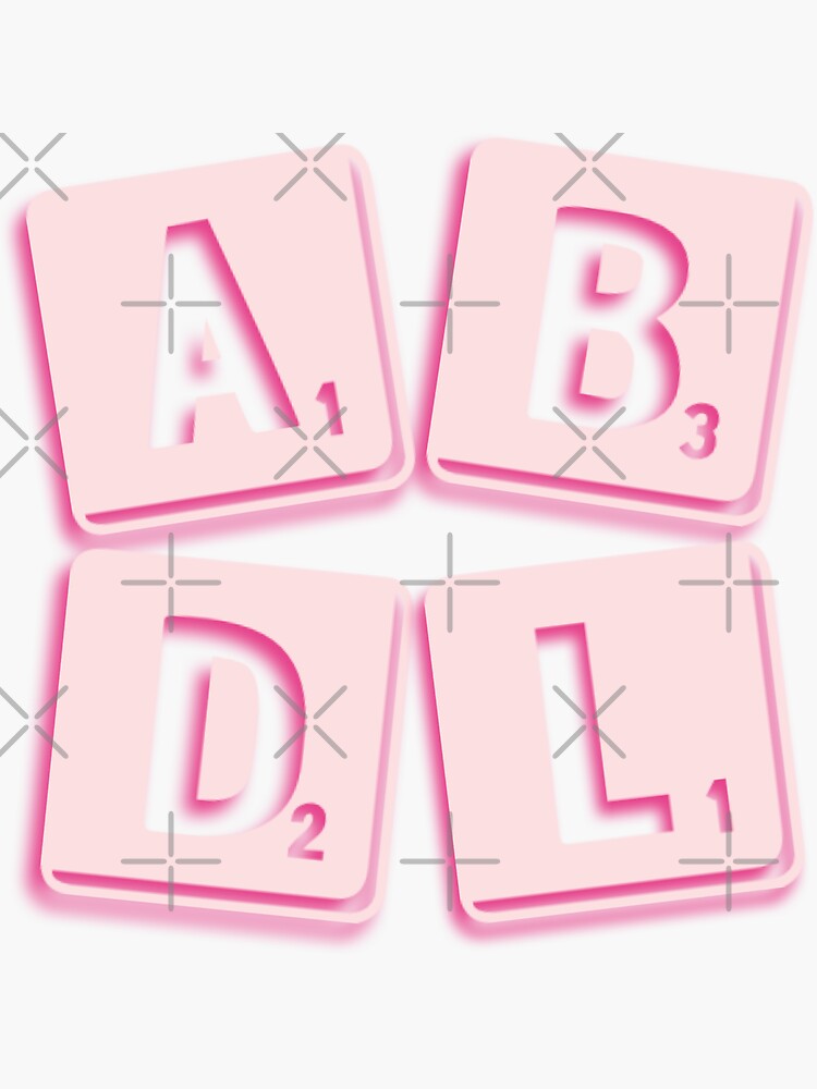 "ABDL-Letter Squares Pink/Magenta" Sticker for Sale by DiaperedFancy | Redbubble