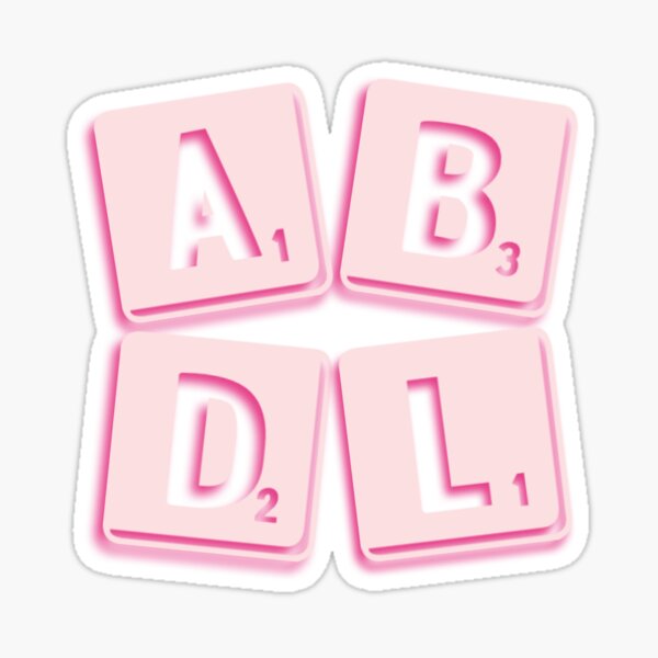 "ABDL-Letter Squares Pink/Magenta" Sticker for Sale by DiaperedFancy | Redbubble
