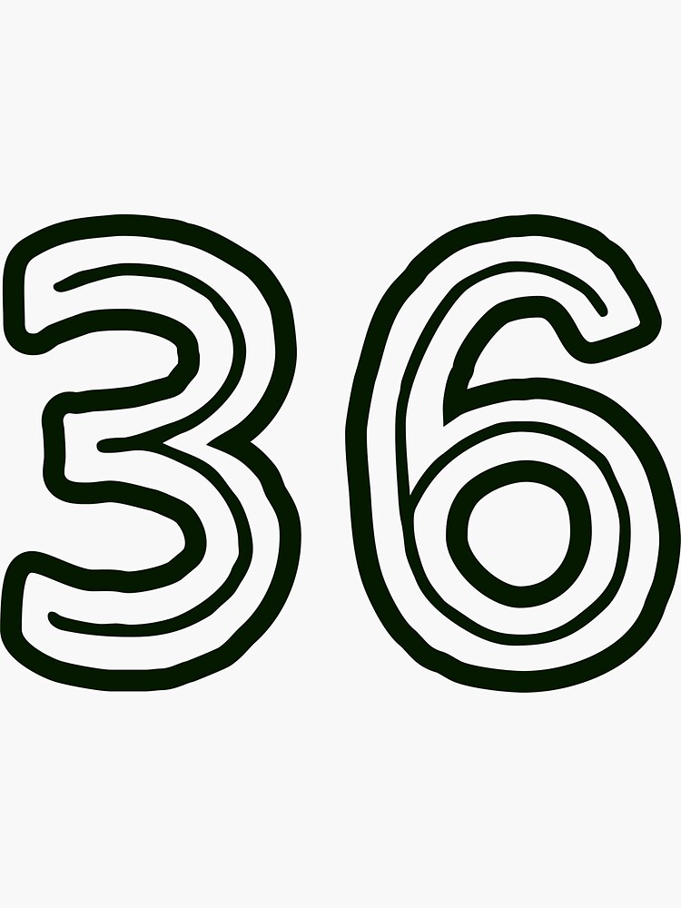 "Number 36 Design" Sticker by SRidgeDesign | Redbubble