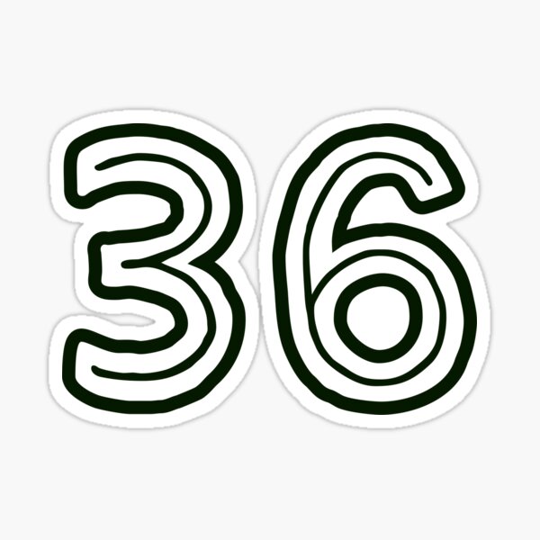 "Number 36 Design" Sticker by SRidgeDesign | Redbubble