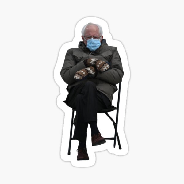 "Bernie Sanders Mitten Meme" Sticker for Sale by HappilyAmanda | Redbubble