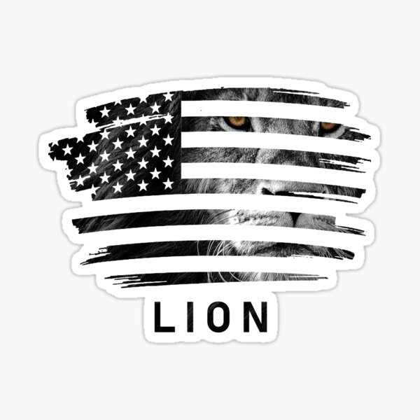 "Patriotic Lion" Sticker for Sale by Banner-Ink | Redbubble
