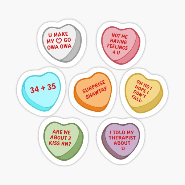 "Gen Z Sweetheart Candies" Sticker for Sale by nicopostrophee | Redbubble