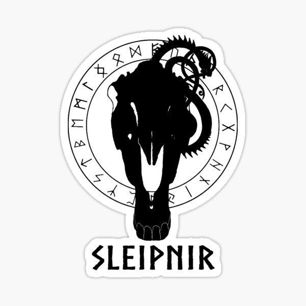 "Sleipnir Runic Circle White/Black" Sticker for Sale by geoceltic ...
