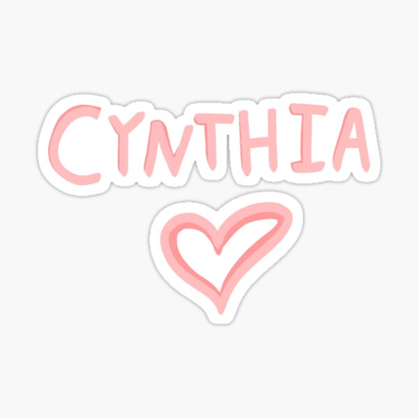 Cynthia (heart)”" Sticker by cupcake135 | Redbubble