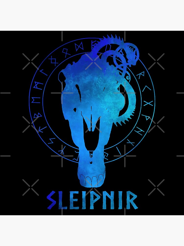 "Sleipnir Runic Circle Blue" Poster by geoceltic | Redbubble