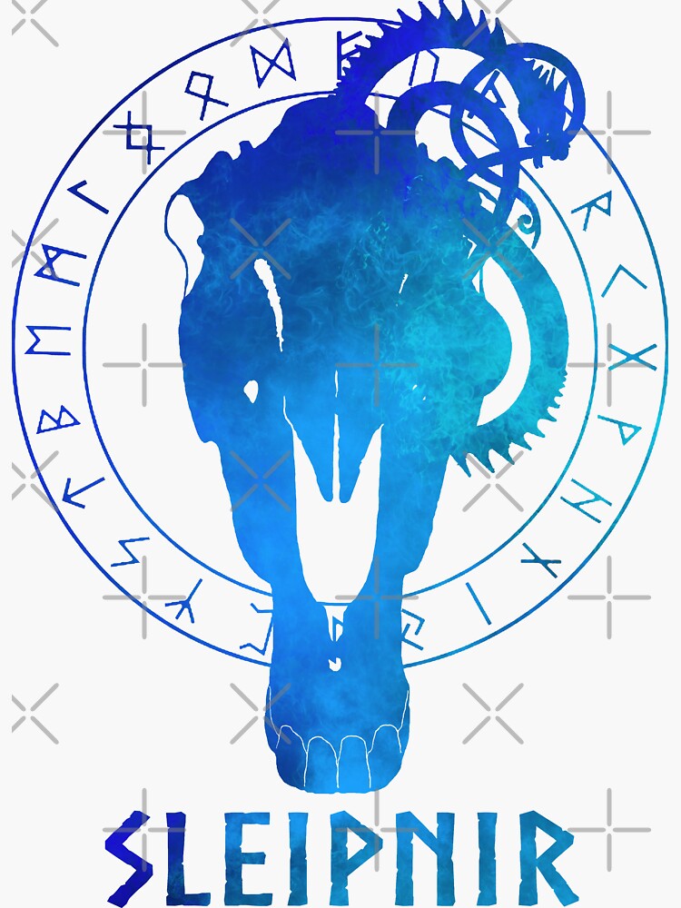 Pegatina «Círculo rúnico Sleipnir Azul» de geoceltic | Redbubble