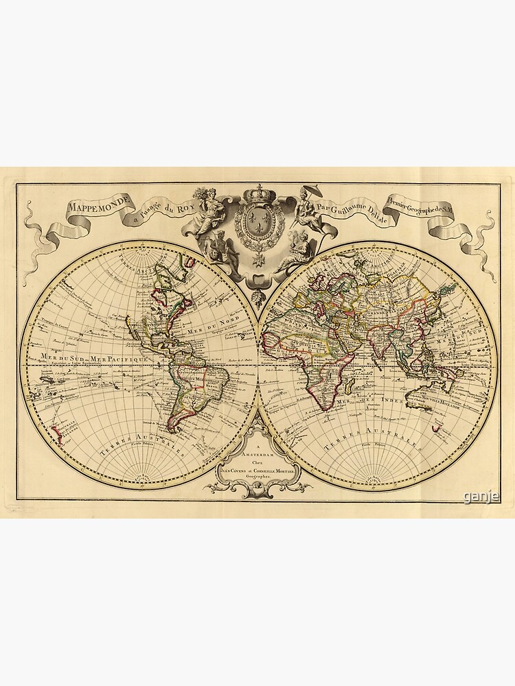 Mappemonde World Map 18th Premium Matte Vertical Poster sold by Erik ...