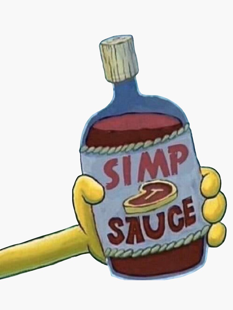 "spongebob // simp sauce" Sticker for Sale by JulianaM14 | Redbubble