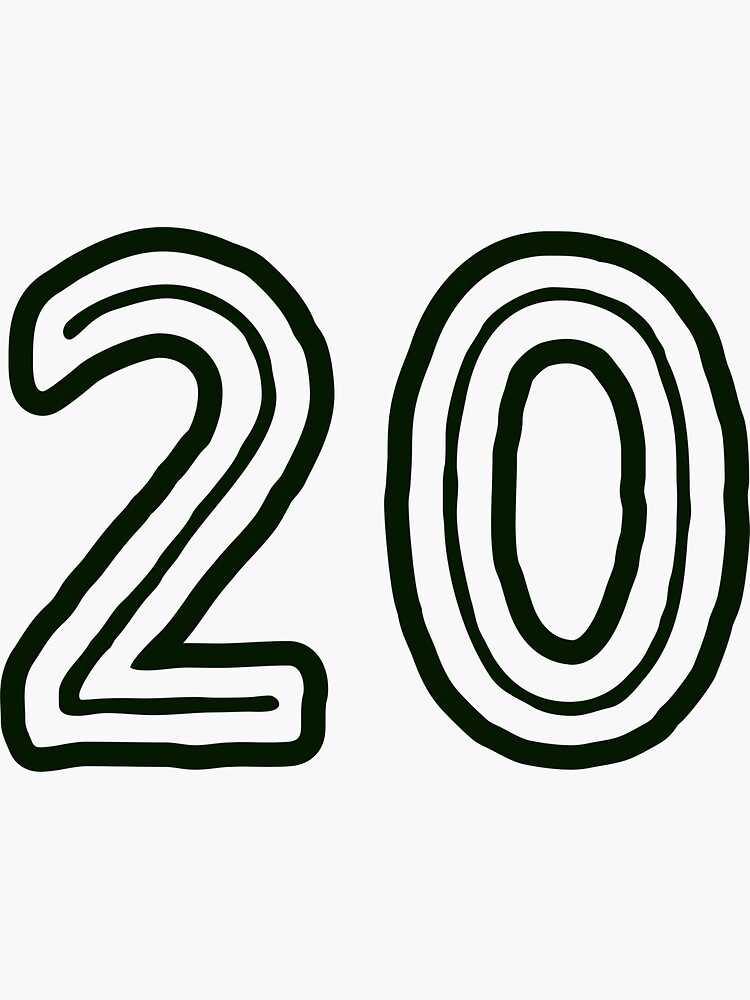 "Number 20 Design" Sticker for Sale by SRidgeDesign | Redbubble