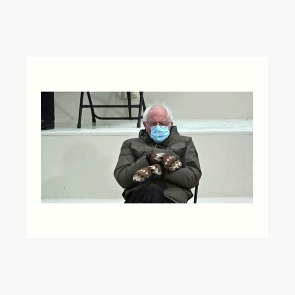 "Cold Bernie Mitten Meme" Art Print for Sale by Freshfroot | Redbubble