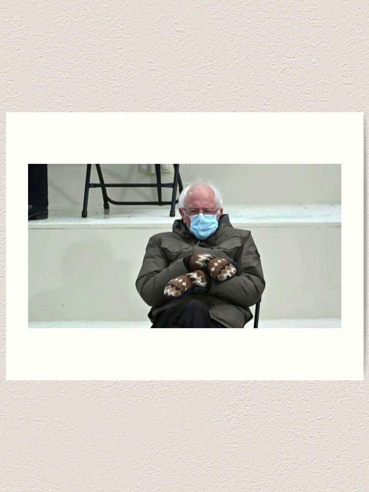 "Cold Bernie Mitten Meme" Art Print for Sale by Freshfroot | Redbubble