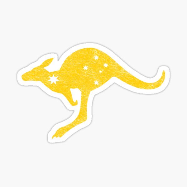 "AUSTRALIA KANGAROO AUSSIE ROO FLAG ROUNDEL (DISTRESSED YELLOW ...