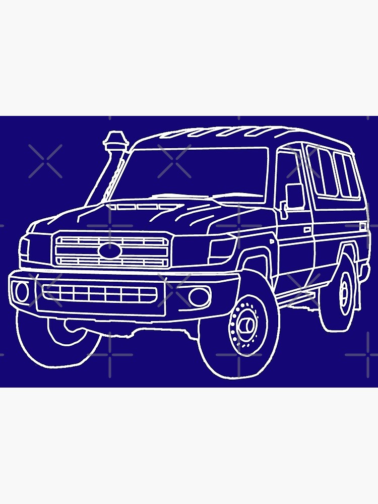"79 Series Troopcarrier white Line Drawing" Poster for Sale by ...