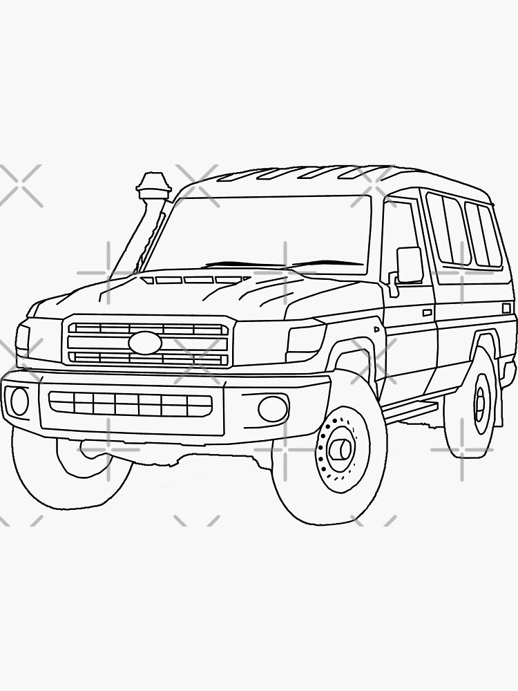 "79 Series Troopcarrier white Line Drawing" Sticker for Sale by ...