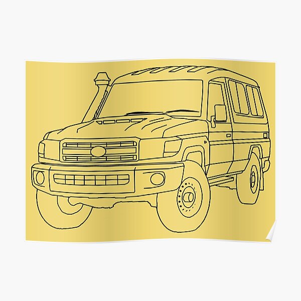 "79 Series Troopy Black Line Drawing" Poster for Sale by safetysam ...