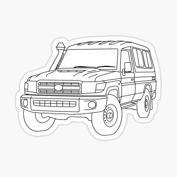 "79 Series Troopy Black Line Drawing" Sticker for Sale by safetysam ...