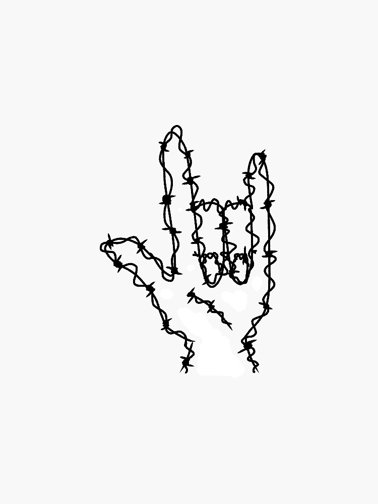 "Barbed Wire Hand Sign" Sticker for Sale by Pity4602 | Redbubble