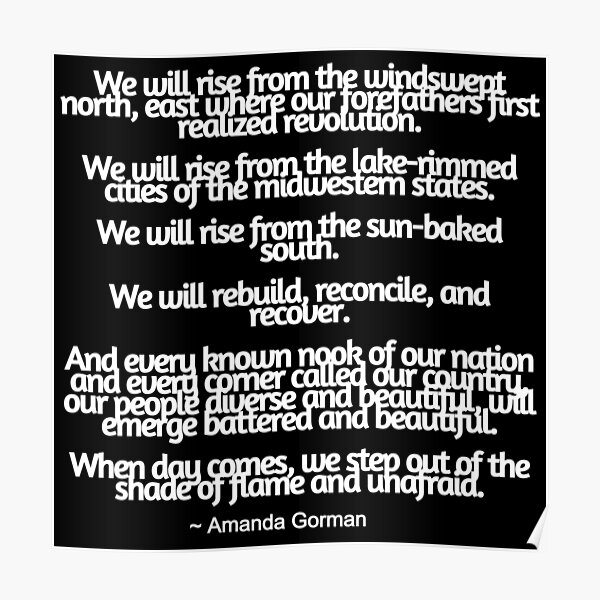 " Amanda Gorman Quotes, Amanda Gorman Poems" Poster by Agnes1990 ...