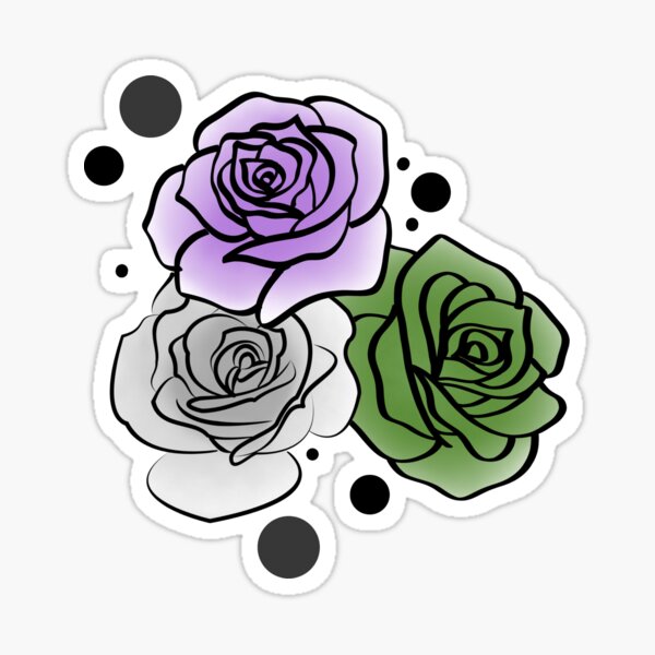 "Genderqueer Subtle Pride Flag LGBTQ Roses Aesthetic Floral" Sticker ...