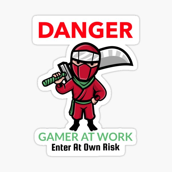"Gamer At Work" Sticker by DracoEnsemble | Redbubble