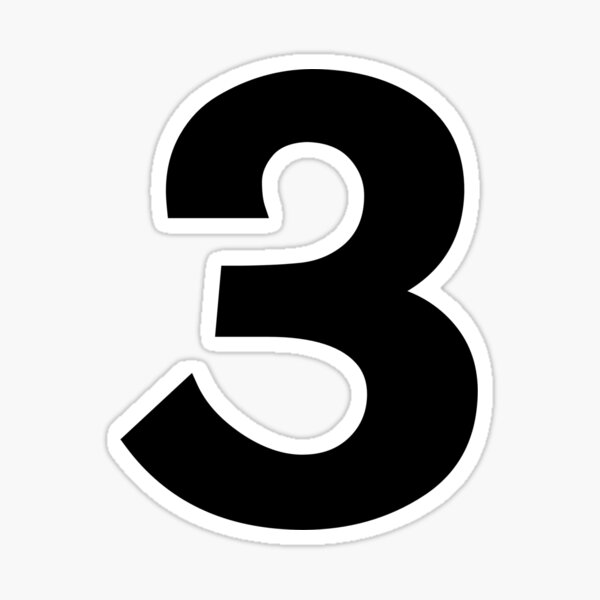 "Number 3" Sticker by t-shirtella | Redbubble