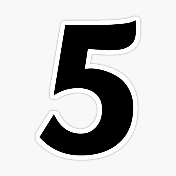"Number 5" Sticker for Sale by t-shirtella | Redbubble