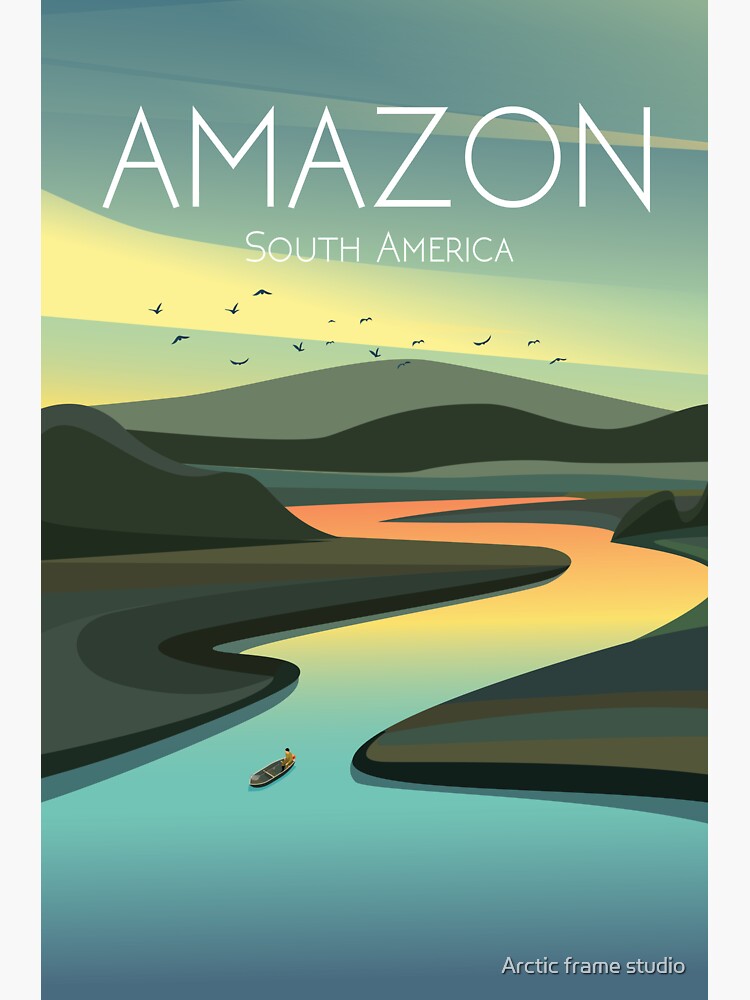 "Amazon Brazil south america poster" Sticker for Sale by Caravanstudio ...