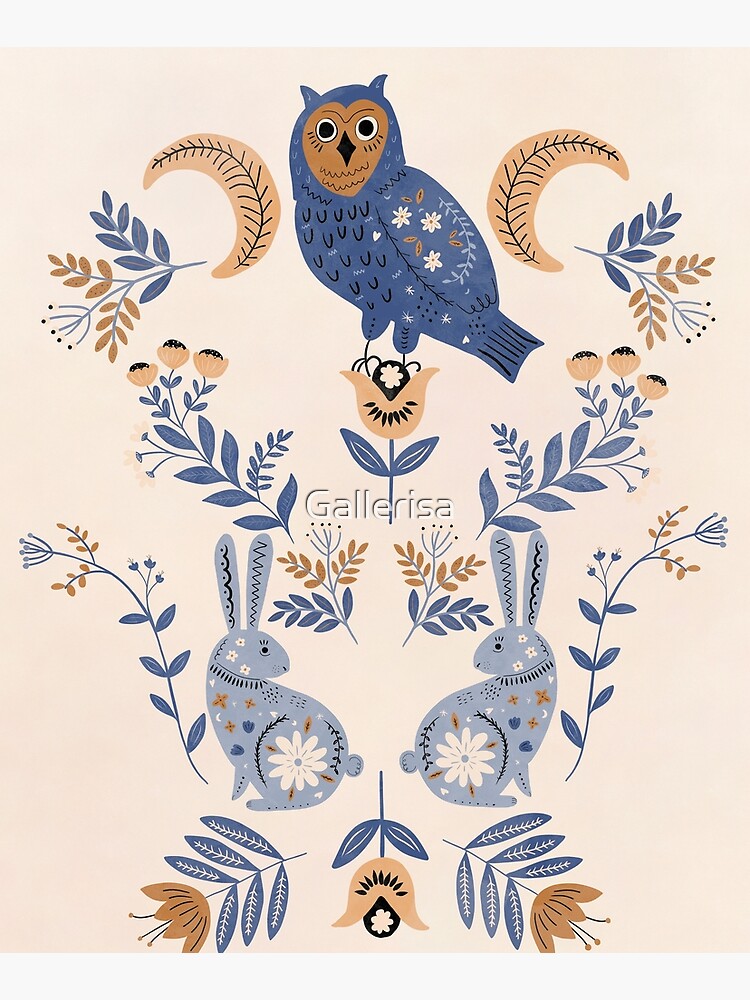 Norwegian Folk Art Patterns Scandinavian Cute Monochrome Folk Art