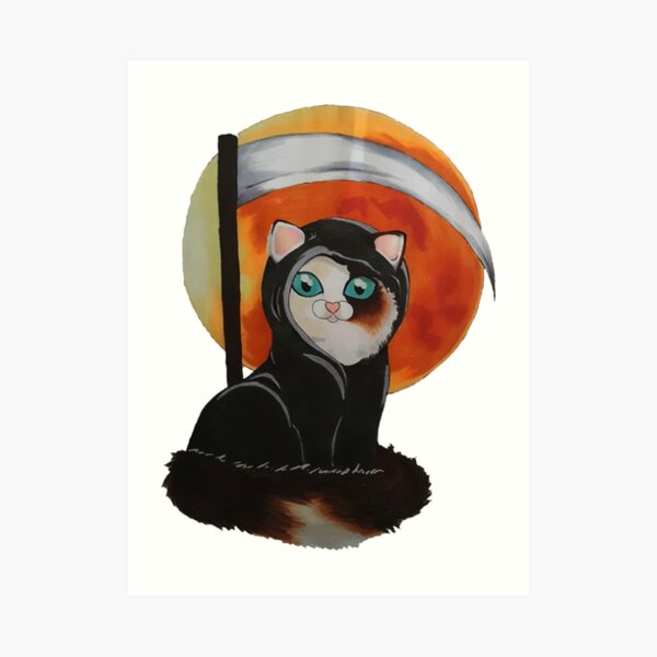 "grim reaper kitten" Art Print for Sale by Totalnoobmlg | Redbubble