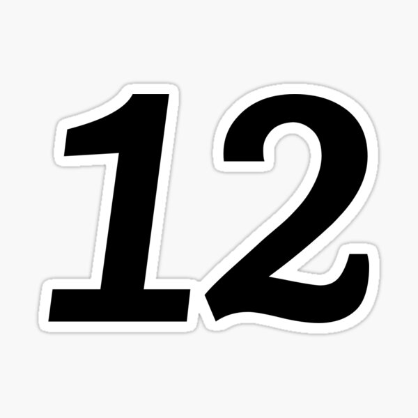 "Number 12" Sticker for Sale by t-shirtella | Redbubble