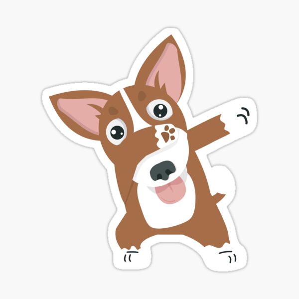 "Cute Dog Dab Dancing Illustration" Sticker for Sale by inkartwear ...